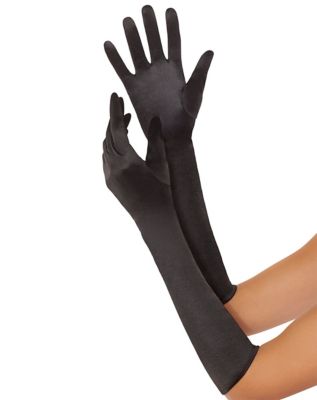Black Satin Gloves - Spirithalloween.com