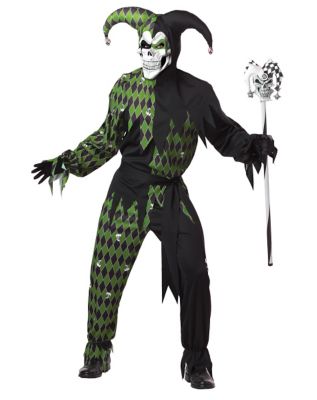 Adult Green and Black Jester Costume - Spirithalloween.com