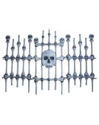 2.5 ft Bone Skull Fence Section - Decorations - Spirithalloween.com