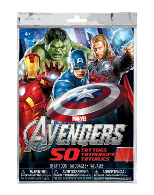 Marvel Avengers Temporary Tattoo Pack - Spirithalloween.com