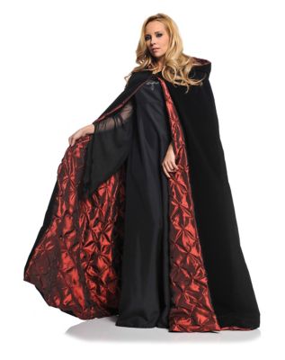 Black and Red Adult Womens Cape - Spirithalloween.com