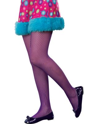 Girls Purple Fishnet Stockings - Spirithalloween.com