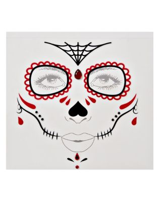 Sugar Skull Face Decal - Spirithalloween.com