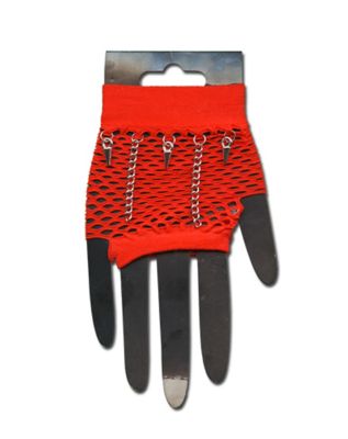 Red Mesh Chain Gloves - Spirithalloween.com