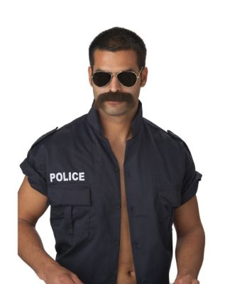 Brown Handlebar Mustache - Spirithalloween.com