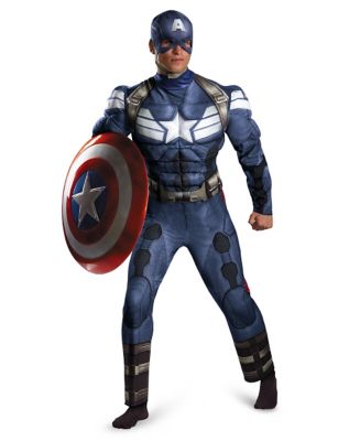 Captain America Muscle Jumpsuit Adult Mens Costume - Spirithalloween.com