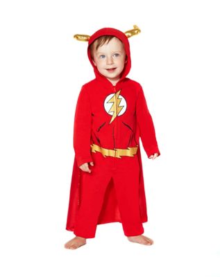 Toddler Hooded One Piece Flash Costume - DC Comics - Spirithalloween.com
