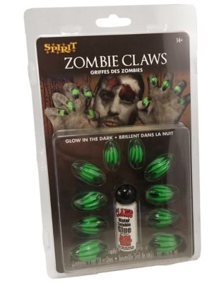 Green Zombie Claws Fake Nails - Spirithalloween.com
