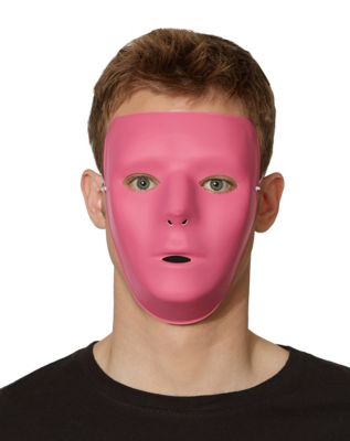 Blank Face Pink Half Mask - Spirithalloween.com