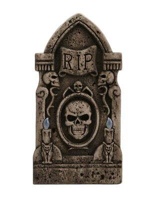 Light-Up Skull Tombstone - Spirithalloween.com