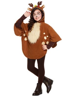 Kids Faux Fur Deer Poncho - Spirithalloween.com