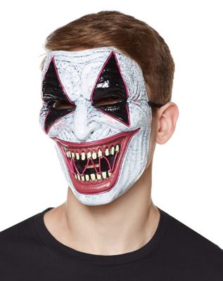 Laughing EL Wire Riot Clown Half Mask - Spirithalloween.com