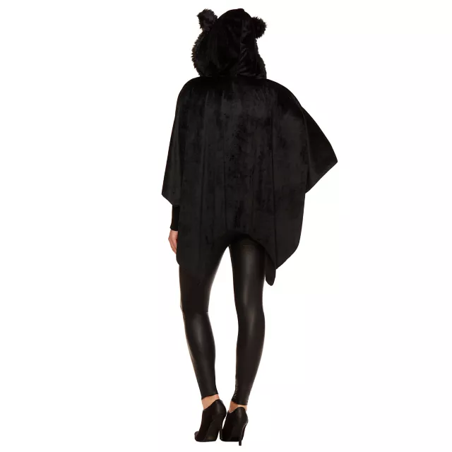 Faux Fur Black Cat Poncho - Spirithalloween.com