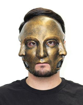 Goldtone Threefold Half Mask - Spirithalloween.com