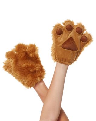 Kids Fuzzy Brown Paws - Spirithalloween.com