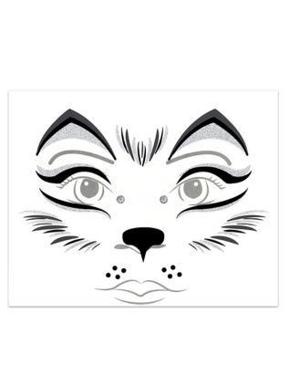 Simple Wolf Face Paint Wolfe Character Animal Face Painting Kit: