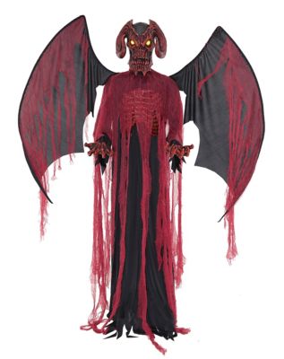 6 Ft Light-Up Fire Demon Prop - Decorations - Spirithalloween.com