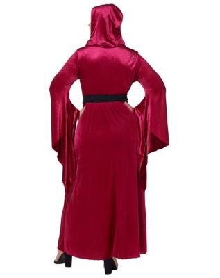 Burgundy Velvet Hooded Robe - Spirithalloween.com
