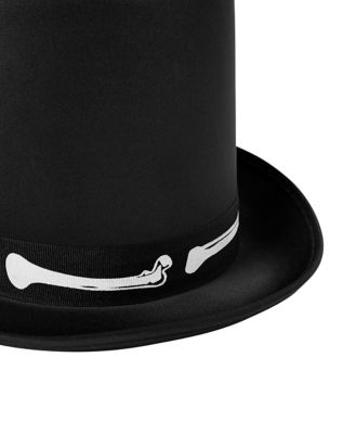Black Skeleton Top Hat - Deluxe - Spirithalloween.com