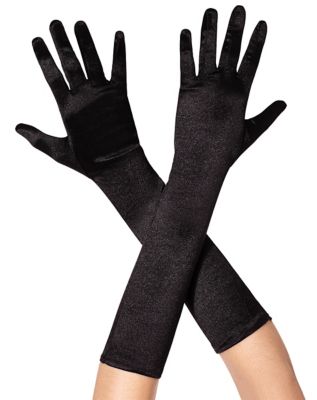 Black Satin Gloves - Spirithalloween.com