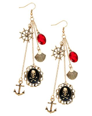 Pirate Cameo Dangle Earrings - Spirithalloween.com