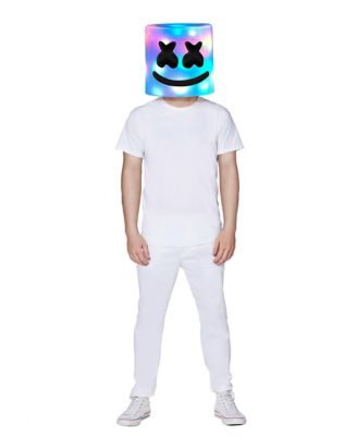 Light-Up LED Marshmello Full Mask - Spirithalloween.com