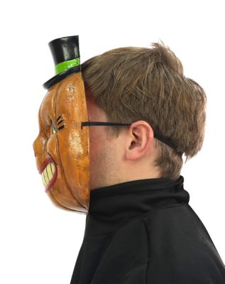 Vintage Pumpkin Half Mask - Spirithalloween.com