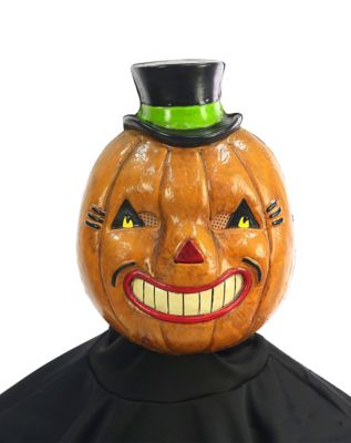 Vintage Pumpkin Half Mask - Spirithalloween.com