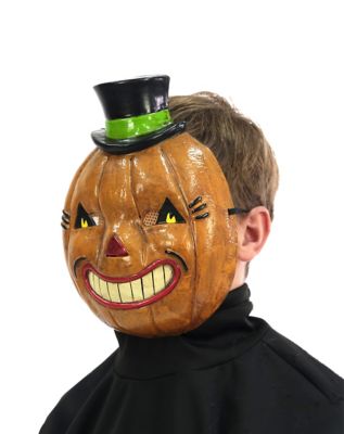 Vintage Pumpkin Half Mask - Spirithalloween.com
