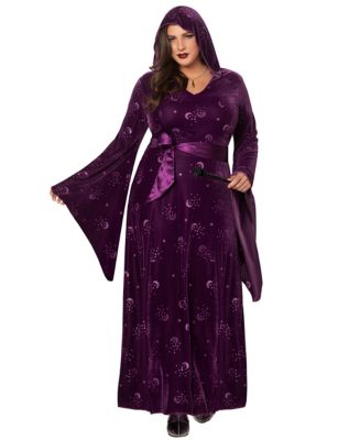 Plus Size Adult Velvet Celestial Robe - Spirithalloween.com