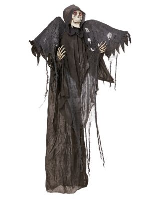 6 Ft Animated Light-Up Hanging Reaper with Wings - Spirithalloween.com