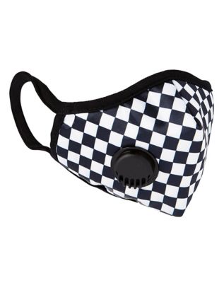 Checkered Black and White Face Mask - Spirithalloween.com