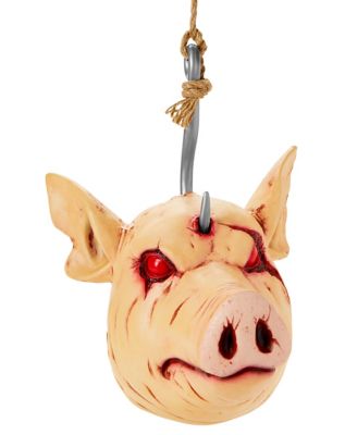 Hanging Severed Pig Head - Spirithalloween.com