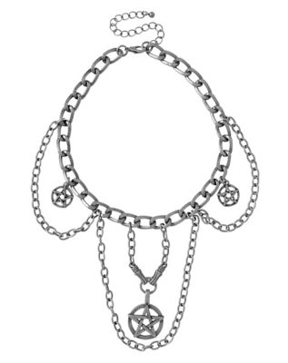 Pentagram Chain Choker Necklace