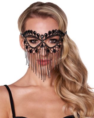 Rhinestone Fringe Eye Mask - Spirithalloween.com