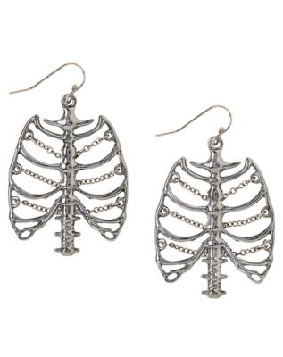 Skeleton Rib Cage Earrings - Spirithalloween.com