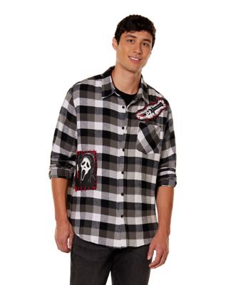 Adult Ghost Face Flannel Shirt - Spirithalloween.com