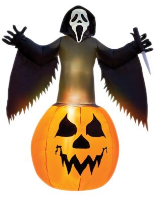 6 Ft Light-Up Ghost Face Inflatable - Spirithalloween.com