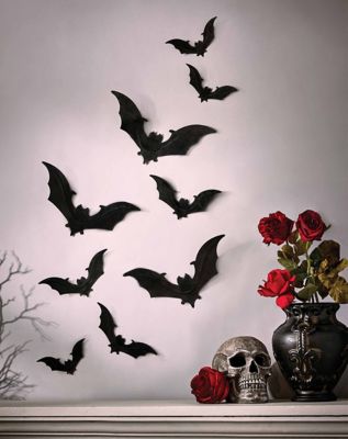 Gothic Noir Bat Decals - 9 Pack - Spirithalloween.com