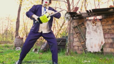 6 Ft Leatherface: Pretty Woman Mask Animatronic - The Texas Chainsaw ...