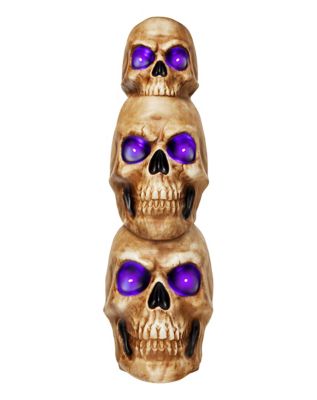 2.4 Ft Light-Up Skull Stack Decoration - Spirithalloween.com