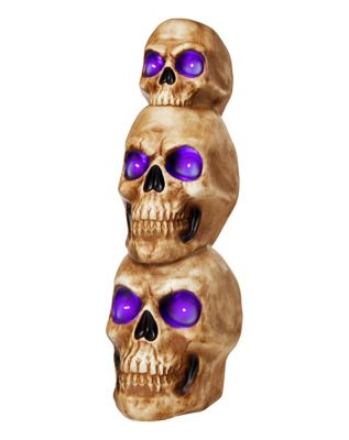 2.4 Ft Light-Up Skull Stack Decoration - Spirithalloween.com