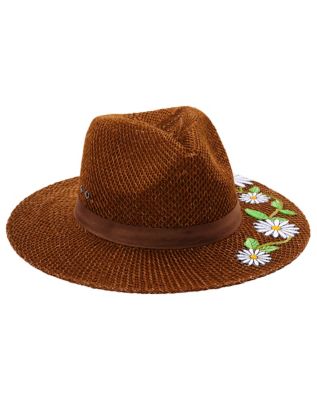 '60s Flower Embroidered Hippie Hat - Spirithalloween.com