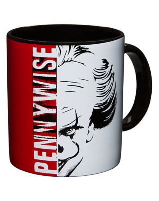 Split Face Pennywise Coffee Mug 20 oz. - It - Spirithalloween.com