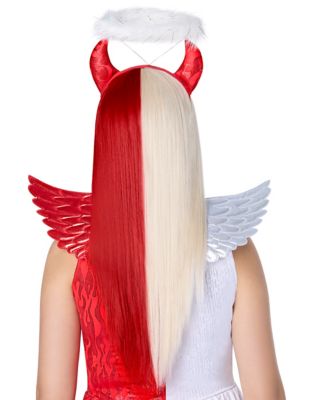 Heat Resistant Angel and Devil Split Wig - Spirithalloween.com