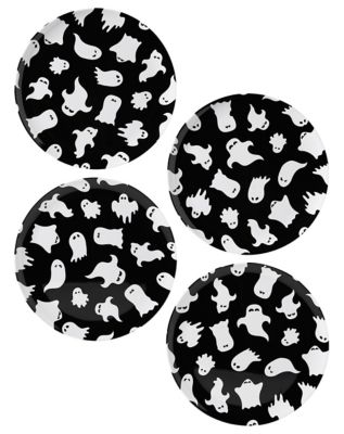 Plastic Ghost Plates - 4 Pack - Spirithalloween.com