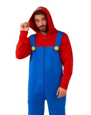 Adult Mario Jumpsuit With Hood - Super Mario Bros. - Spirithalloween.com