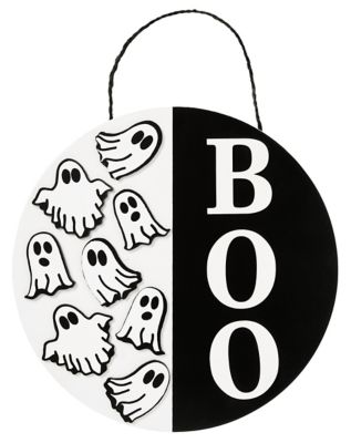 Boo Round Ghost Sign - Spirithalloween.com