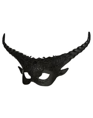 Black Horned Masquerade Eye Mask - Spirithalloween.com