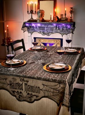 The Haunted Mansion Metallic Lace Tablecloth - Disney - Spirithalloween.com